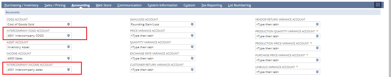 Intercompany sales and COGS account — NetSuite Community