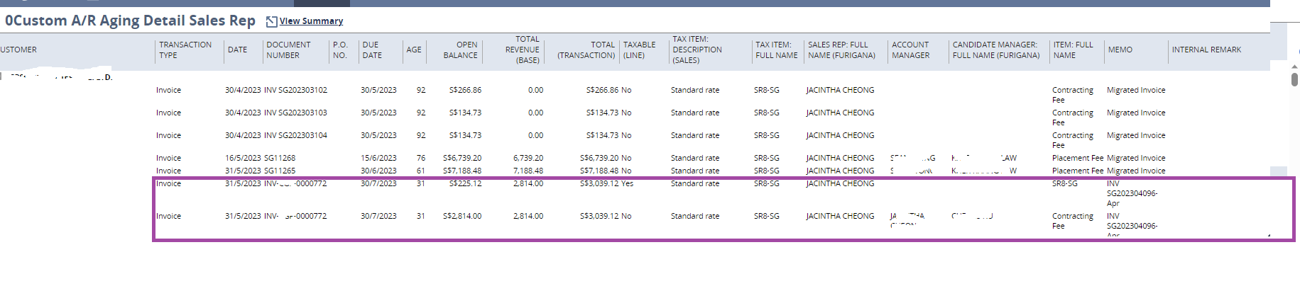 item line GST Amount in AR Aging Report — NetSuite Community