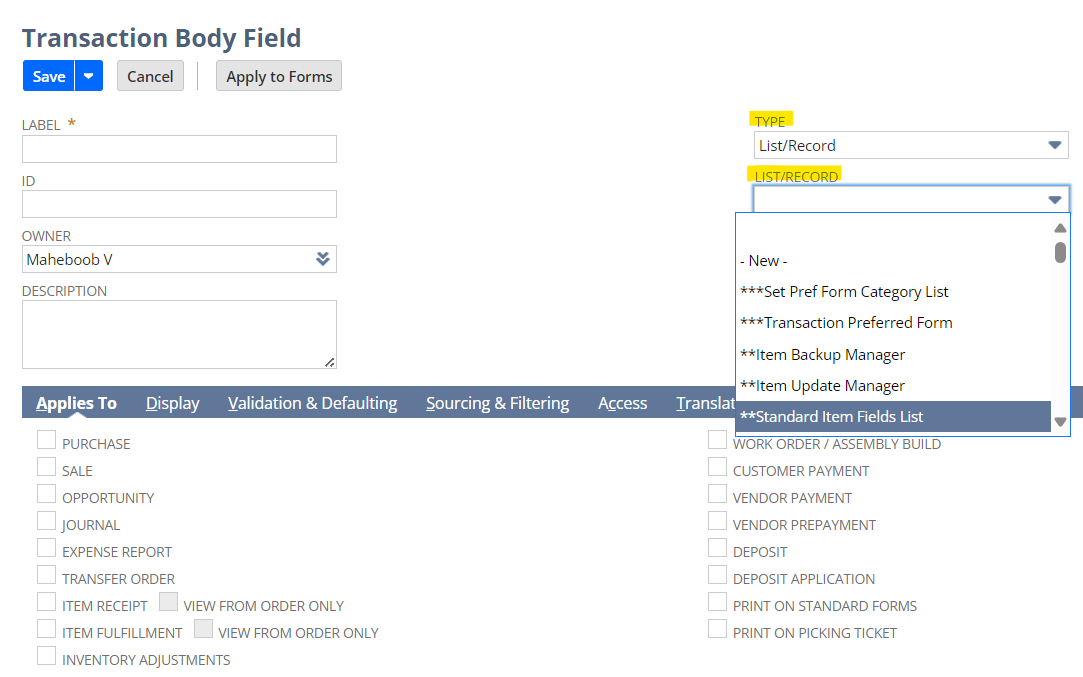 Where we can find the standard List/record values — NetSuite Community