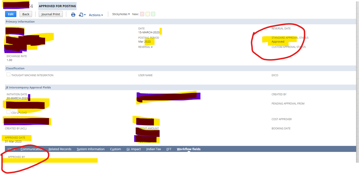 Why are some of our Journal Voucher records not being updated by the Workflow? — NetSuite Community
