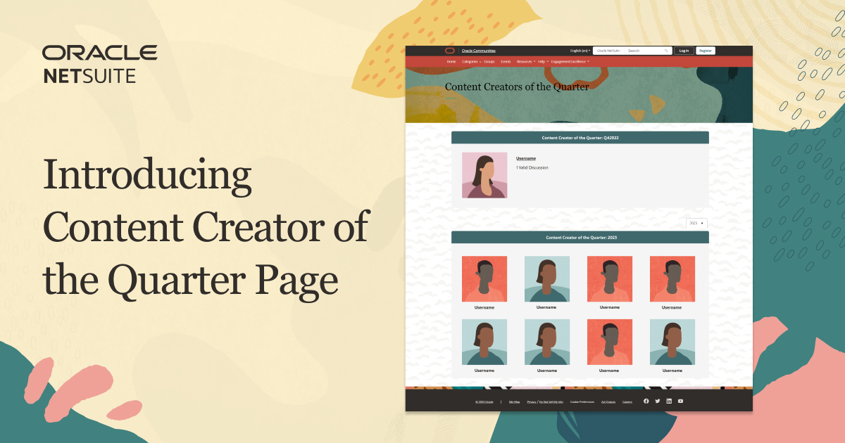NEW: Content Creator of the Quarter Page — NetSuite Community
