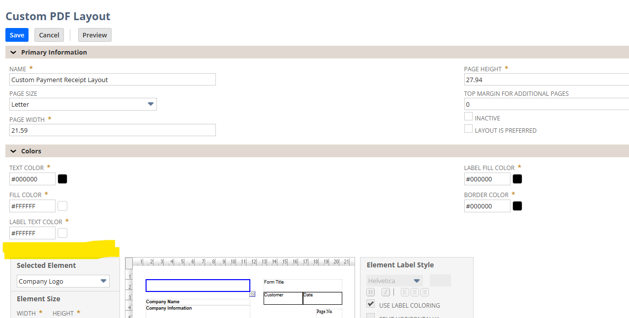 Add a custom element on Payment Receipt Layout from Transaction Form PDF Layout — NetSuite Community