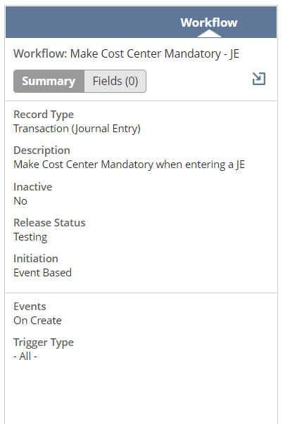 Workflow To Make Line Level Cost Center Department Mandatory — Netsuite Community