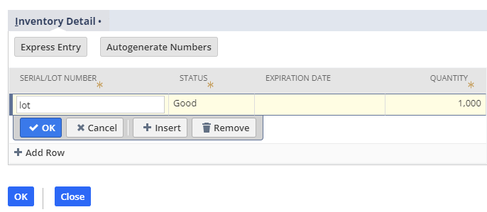 Lot Auto Numbering SuiteApp - Inventory Detail form not working — NetSuite Community