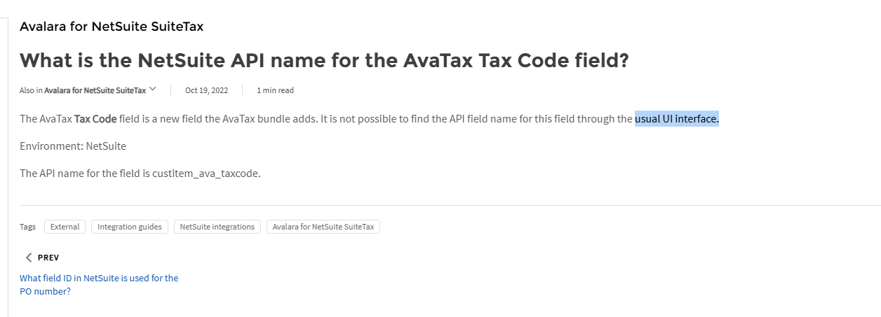 Tax item mapping on Customer record via webservices with avalara tax ...