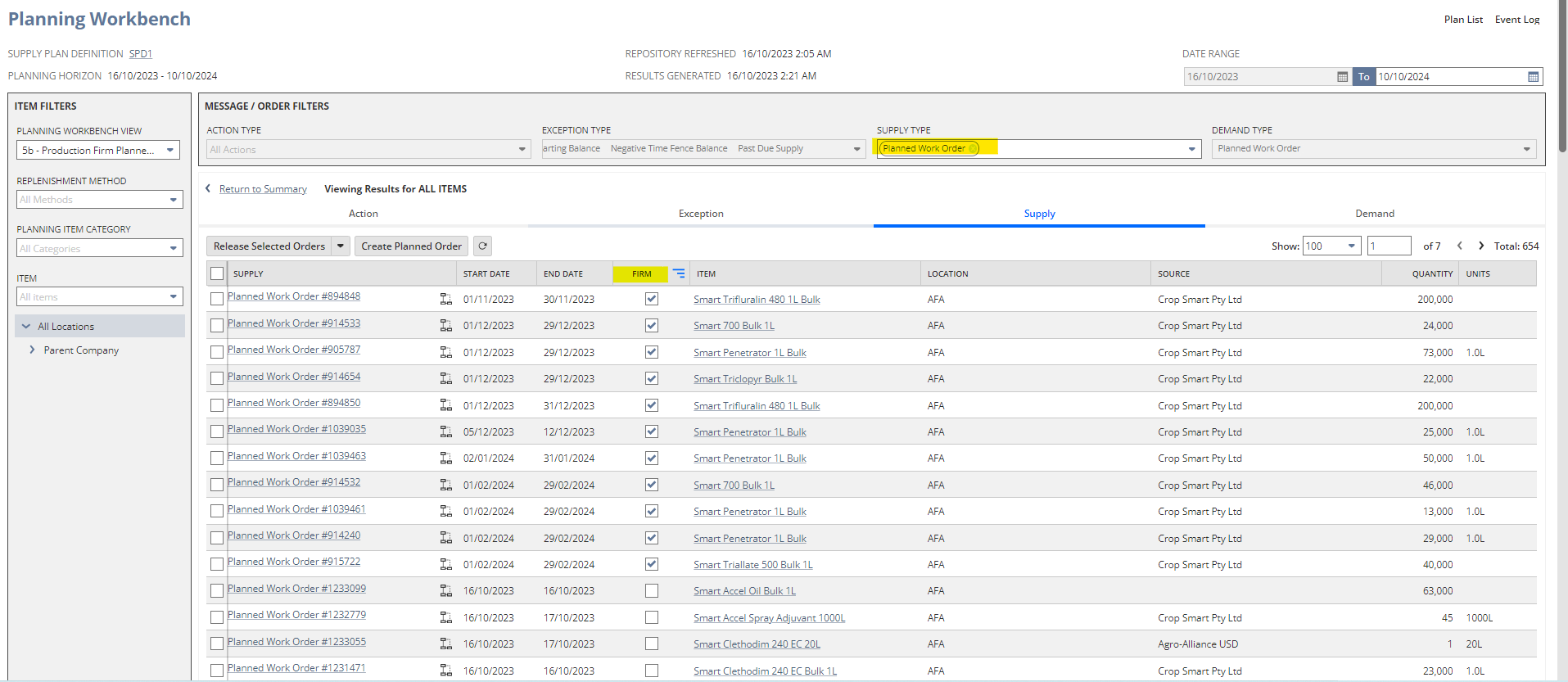 Planning Workbench Filtering — NetSuite Community
