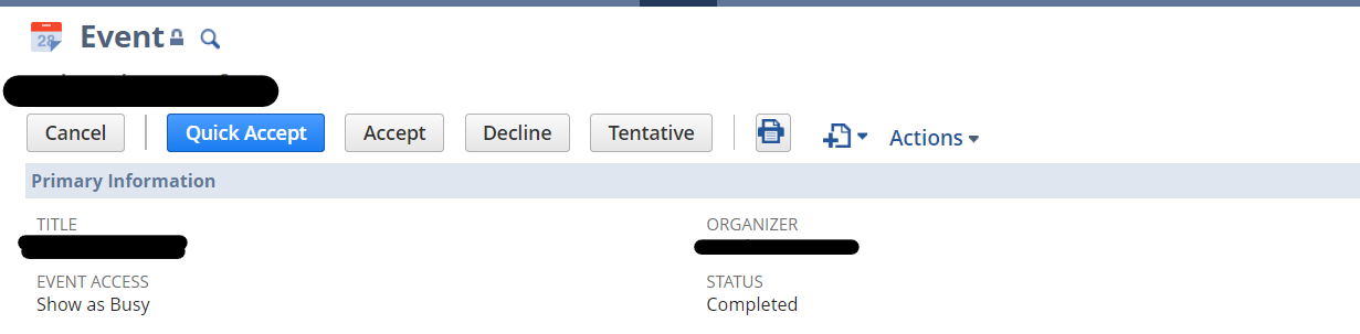 How to Hide/Disable Quick Accept button in Event Record? — NetSuite Community