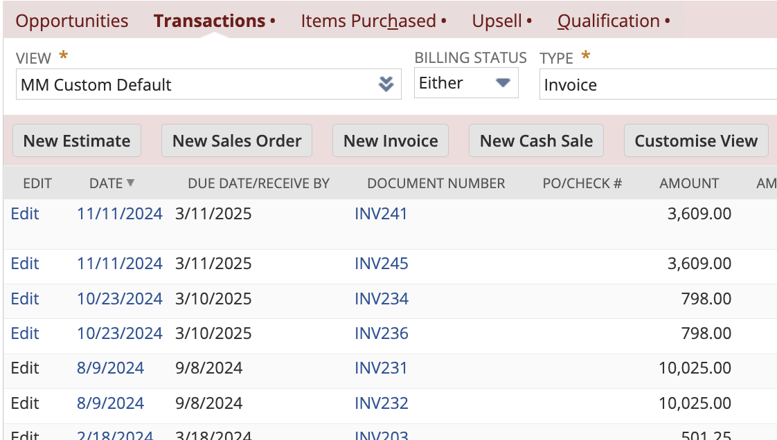 Invoice and Invoice Group in the sublist — NetSuite Community