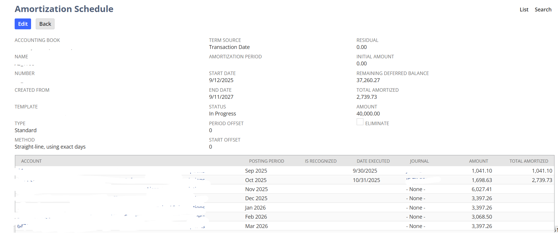 Amortization Schedule Audit Trail/System Notes — NetSuite Community