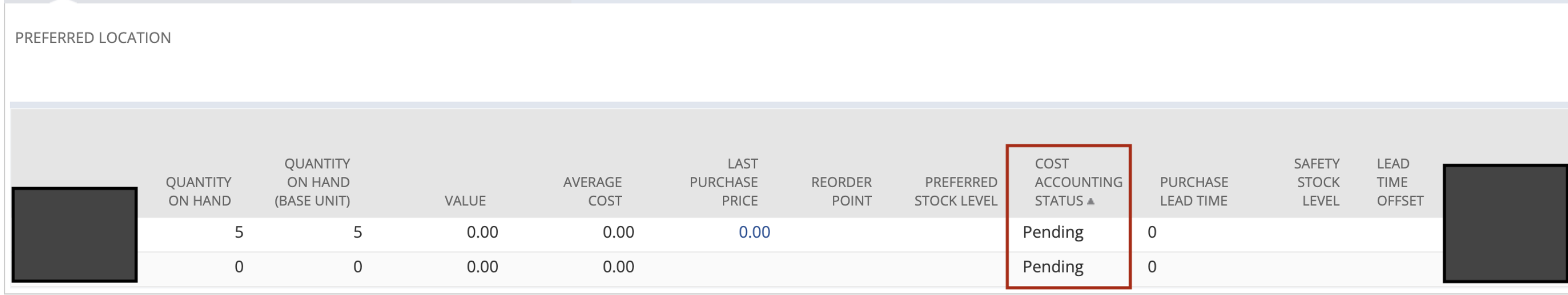 Cost Accounting Status in perpetual pending status? — NetSuite Community