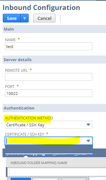 Why doesn't my ssh key show up in the inbound configuration for SFTP. — NetSuite Community