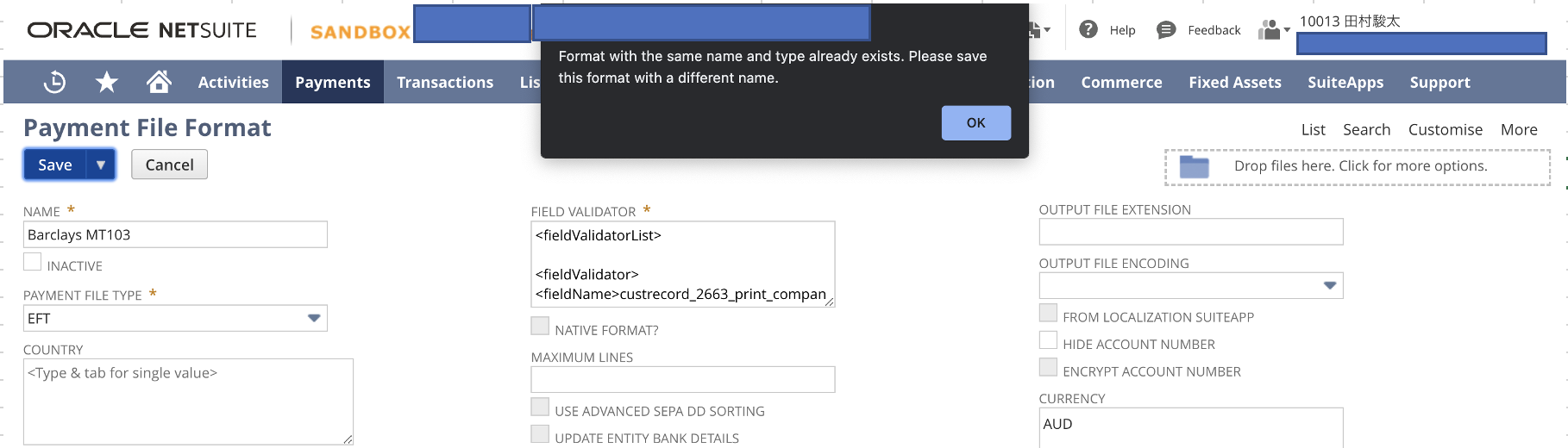 How to edit the payment file format. — NetSuite Community