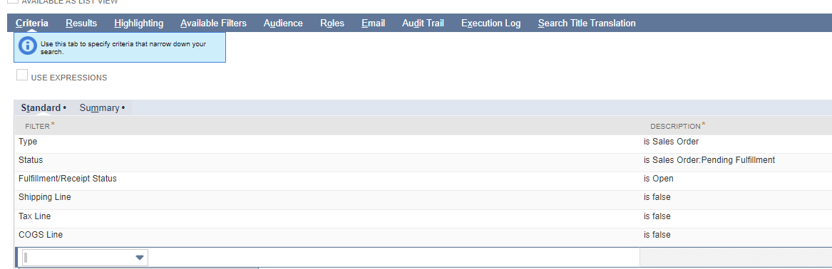 How to create a Saved Search for Sales Orders without backordered Items ...