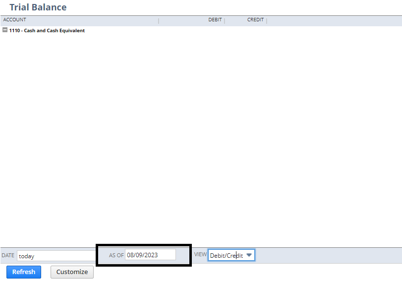 trial balance using date parameter — NetSuite Community