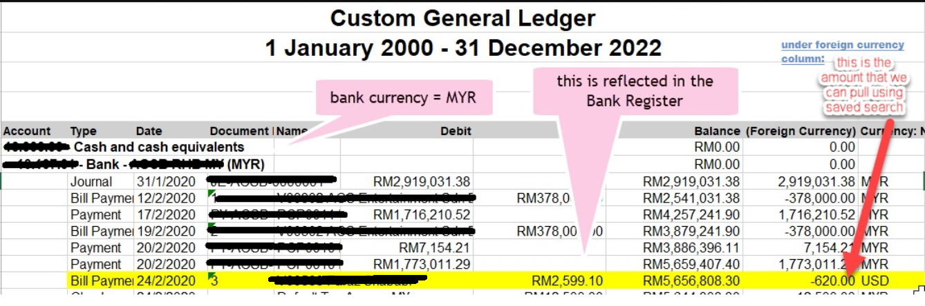 How to create a saved search report that pull data from Bank Register ...