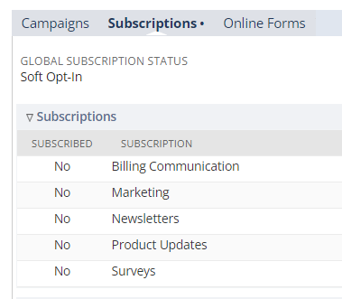 How can you set the Global Subscription Status to appear with option when adding? — NetSuite ...