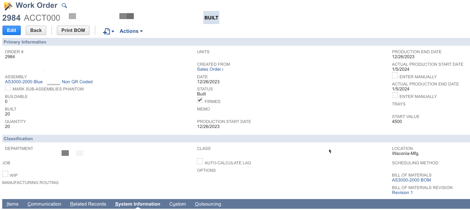 Built Work Orders Showing On Manufacturing Task Scheduler — Netsuite Community