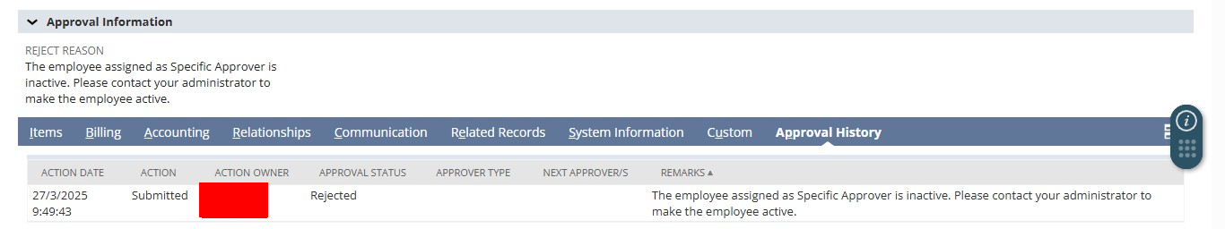 approval rule reject the purchase order. — NetSuite Community