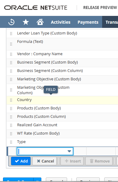 Saved Search Results Custom Body And Customer Column Fields — Oracle