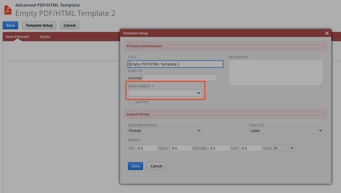 What is the relationship between Advanced PDF/HTML Template and Saved ...