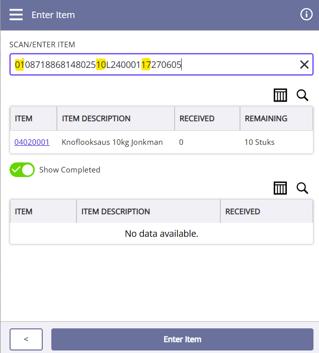 SCM Mobile - WMS - GS1 code scanning — NetSuite Community