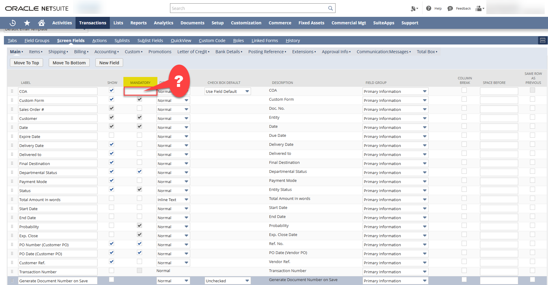 How to create and apply a mandatory checkbox field on the sales order — NetSuite Community