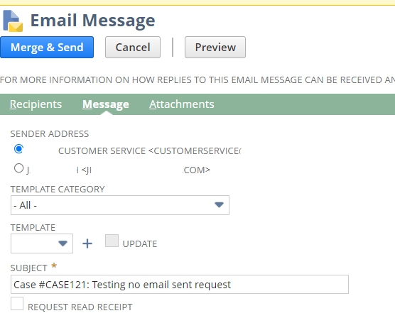 How to set Default Case Email to Current User? — NetSuite Community