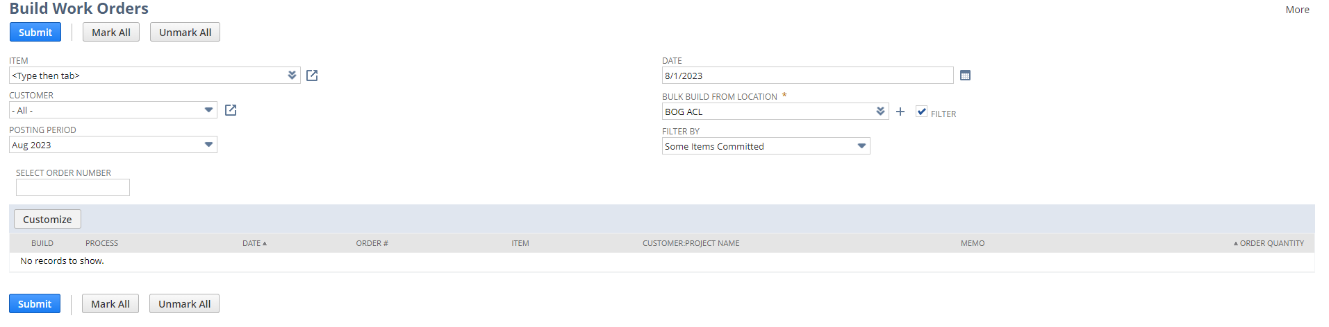 Is it possible to enter inventory detail for serialized assembly work ...