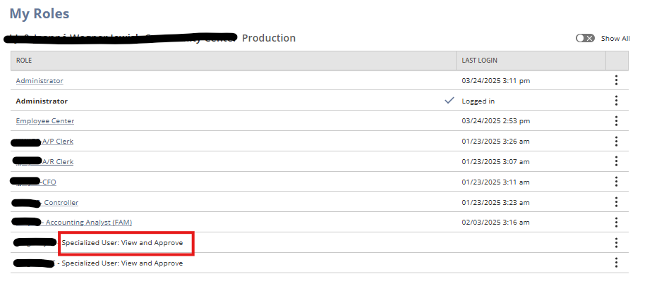 Question about Specialized User: View and Approve — NetSuite Community
