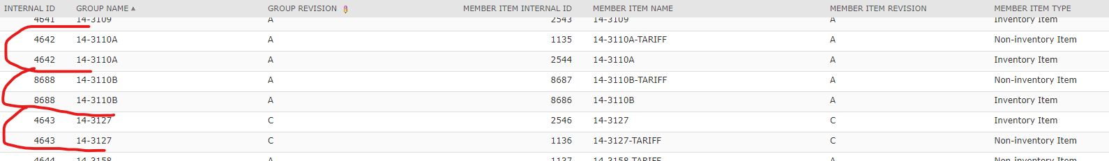 How to create a Saved Search to Show Group Member Items with Mismatched Fields? — NetSuite Community