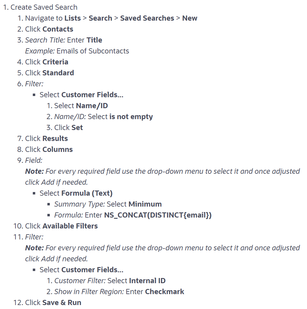 How to make a Saved Search appear on the Search field in Custom Fields? — NetSuite Community