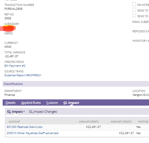 Employee Advance Expense Report Currency Revaluation — NetSuite Community