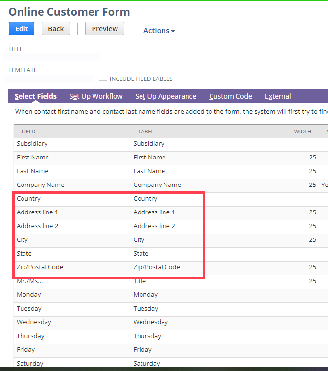 Address fields on external customer forms — NetSuite Community
