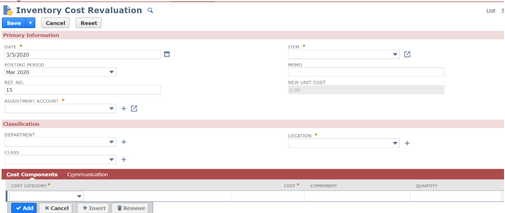 New to NetSuite | Inventory Revaluation for Standard Costing Items ...