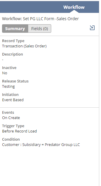 Workflow to set custom sales order form — NetSuite Community