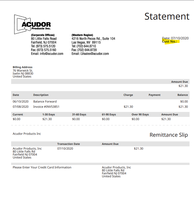 adding customer number on statement — NetSuite Community