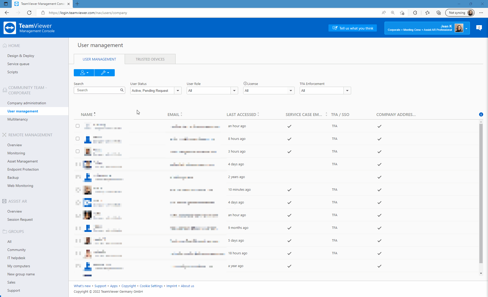 Export User List TeamViewer Support