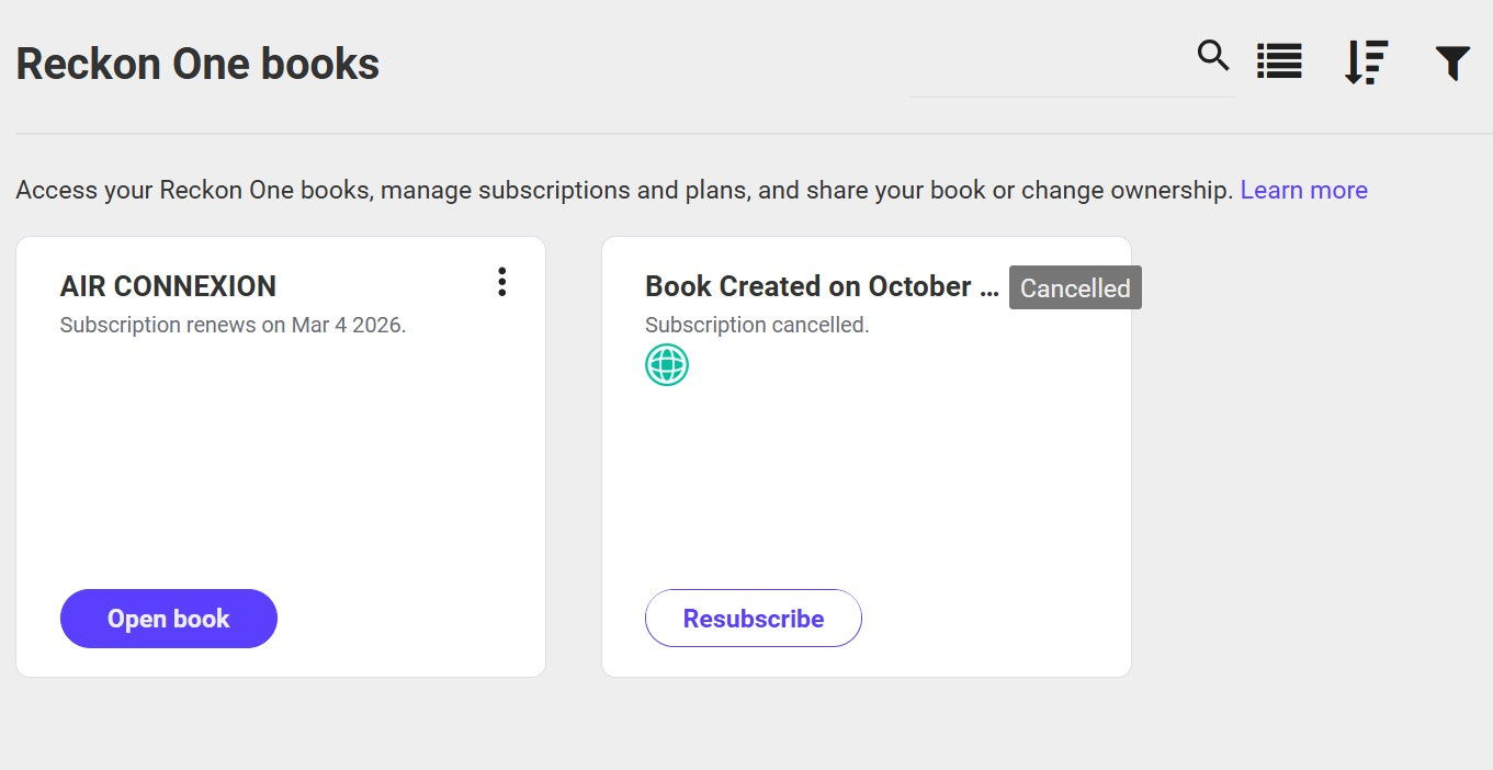 Changed billing from Google to Reckon and cannot access book - Reckon ...