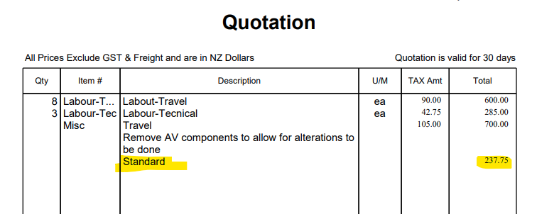How to remove the GST line on the body of the quote - Reckon Community