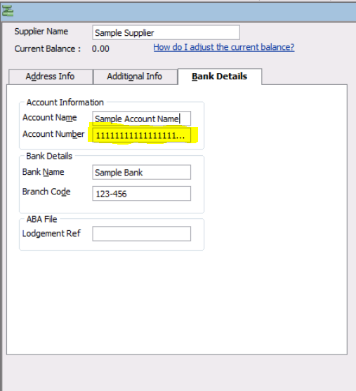 Entering A 10 Digit Bank Account Number For A Supplier Reckon Community