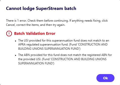 Cannot lodge Superstream Batch - Reckon Community