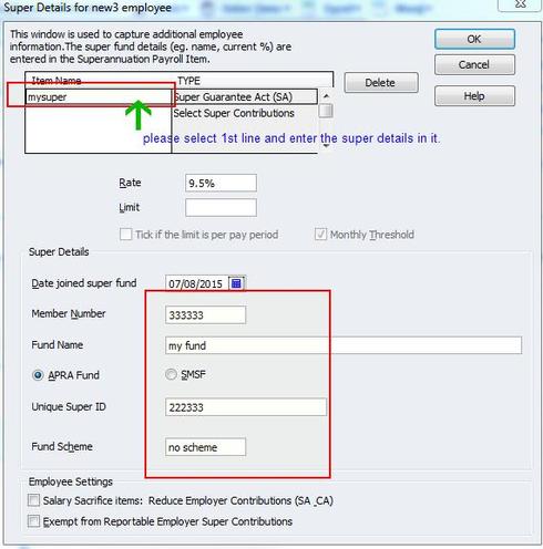 Superannuation details disappearing from employee information — Reckon Community
