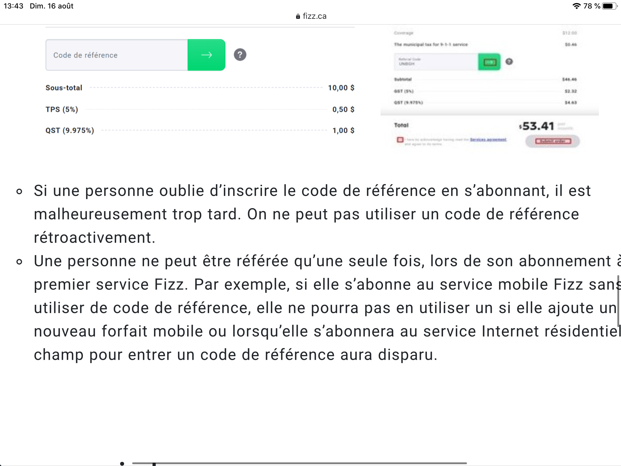 Comment entrer le code promotion d'un ami pendant l'activation Internet ...