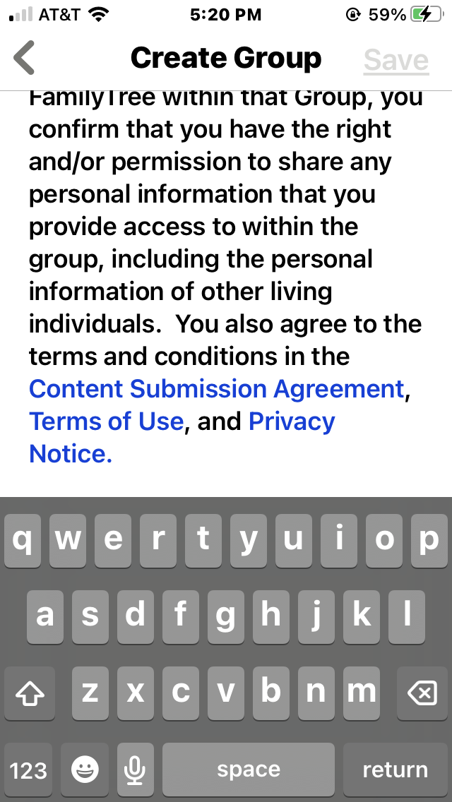 Iphone SE : IOS 16.5.1 : Cannot create group — FamilySearch Community