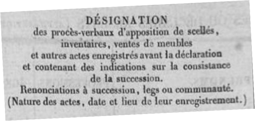 How to understand headings in a French Death & Inheritance Table ...