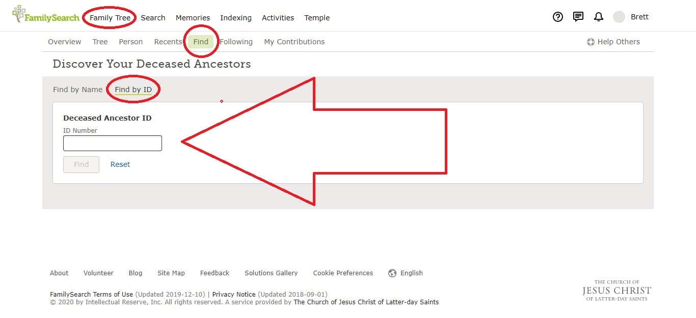 How do I search by ID number — FamilySearch Community