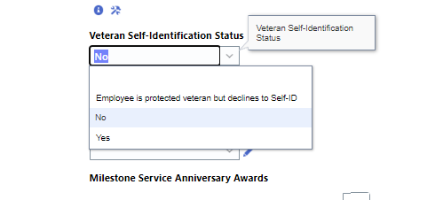 Is it possible to change the list of values for Veteran Self ...