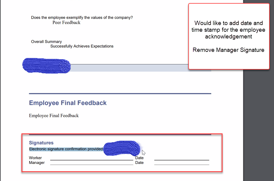 Print of Performance Document - Change Signatures Section — Cloud ...