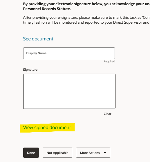 Can we remove "View Signed document" link under signature box in ...