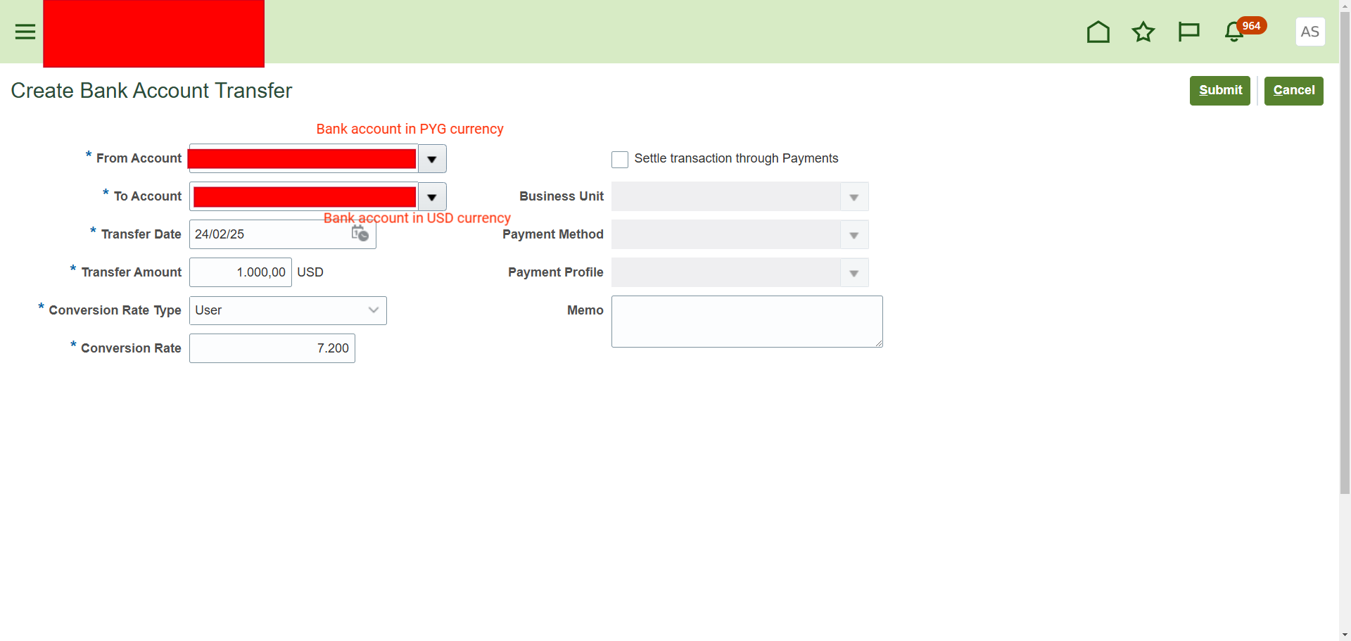 How to review conversion amount before confirming bank account ...